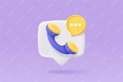 Premium Vector 3d Minimal Icon Call Phone And Bubble Talk On Purple