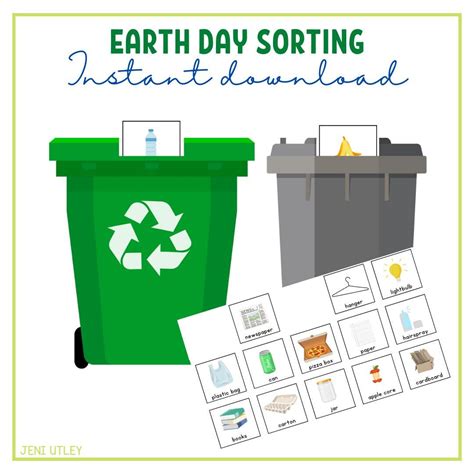 Earth Day Sorting Activity Recycle Vs Trash Printable For Preschool