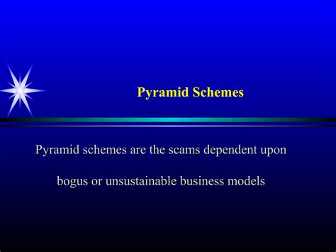 Pyramid Schemes Ppt