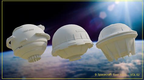Artstation 9 Spacecraft Base Mesh Obj And Fbx And Blend Vol 02 Free