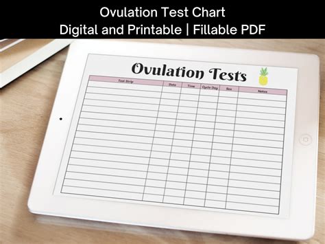 Ovulation Tracker Printable Fertility Planner Ovulation Test Strips Tracker Opk Test Ttc