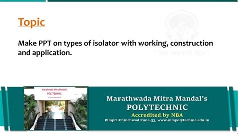 Isolator And Its Types By Mrs Mali Sppptx Pptx