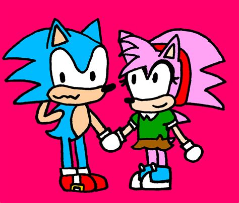 Classic Sonic And Amy Holding Hands Rsonamy