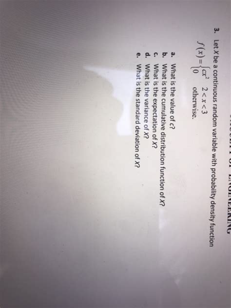 Solved Luunnelring 3 Let X Be A Continuous Random Variable