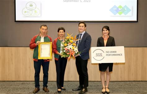 Osotspa Is First To Receive Iso 20400 Sustainable Procurement Certificate Among Thai Consumer