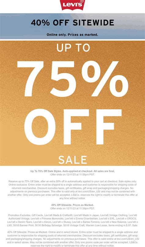 Levis December 2023 Coupons And Promo Codes 🛒