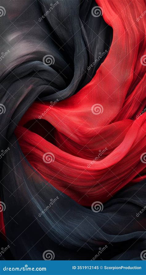 Abstract Red And Black Flowing Fabric Texture Background Stock Image