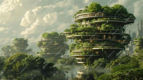 Premium Photo Ecological Tech Utopia In A Conceptual Background Wallpaper