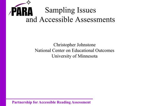 Ppt Sampling Issues And Accessible Assessments Powerpoint