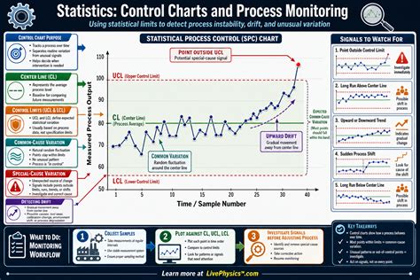 Statistics Control Charts And Process Monitoring Infographic