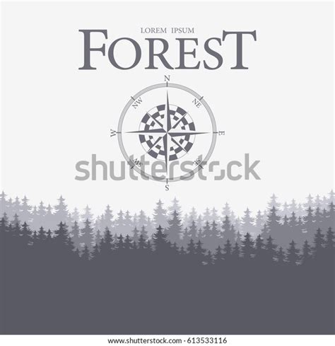 Compass Forest Stock Vector Royalty Free 613533116 Shutterstock