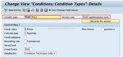 Pricing Condition Types In Sap Sd