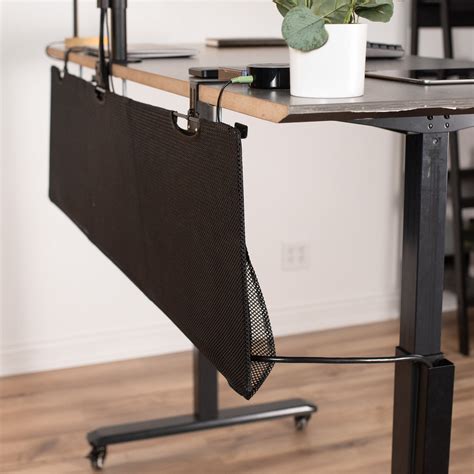 Black Clamp On Cable Management Desk Skirt Vivo Desk Solutions