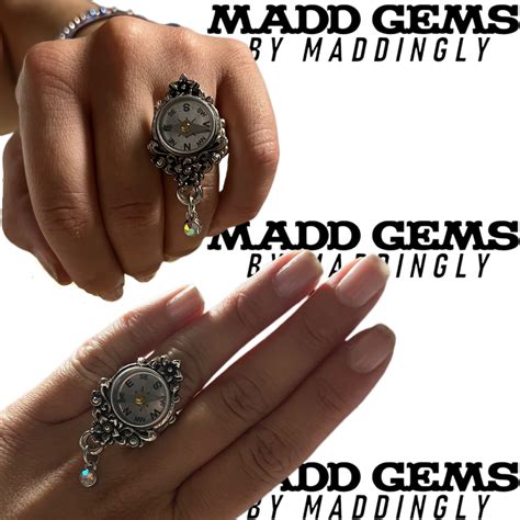 Small Working Compass Ring On Stretch Band Etsy