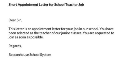 22 Teacher Appointment Letter Samples Word Pdf