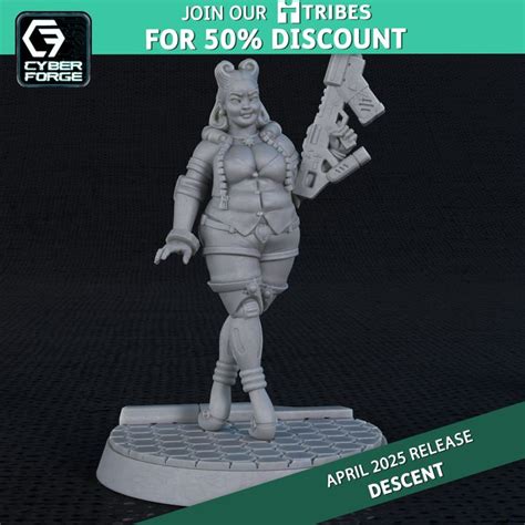 3d Printable Cyber Forge Miniatures 2025 April Descent By Titan