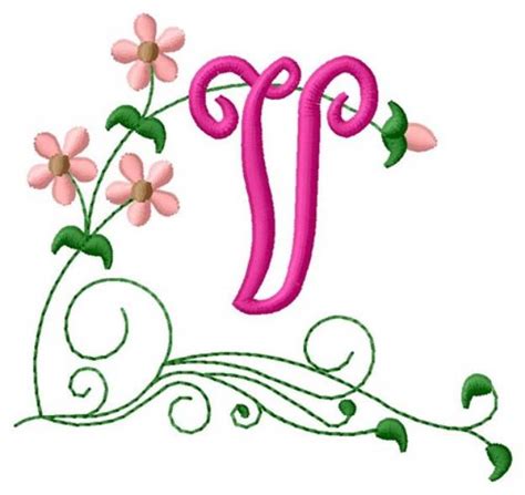 Floral Monogram V Machine Embroidery Design Embroidery Library At