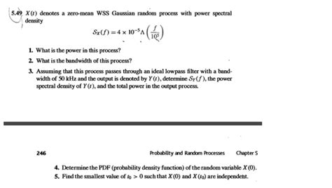 solved 1 5 49 x t denotes a zero mean wss gaussian random