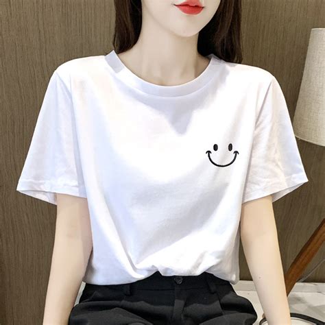 情侣装白色重磅纯棉质感短袖t恤女夏季2023新款日系遮肉百搭上衣 虎窝淘