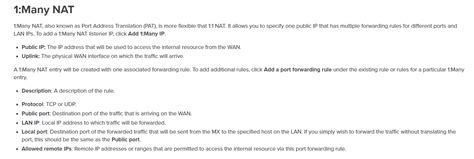 Solved Mx 1 Many Nat The Meraki Community