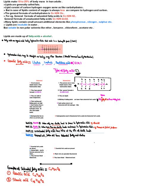 Lipids Class Notes Lipids Make 18 To 25 Of Body Mass In Lean Adults