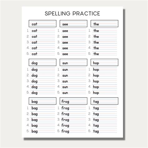 Spelling Word And Writinghandwriting Practice Sheet With Guidelines
