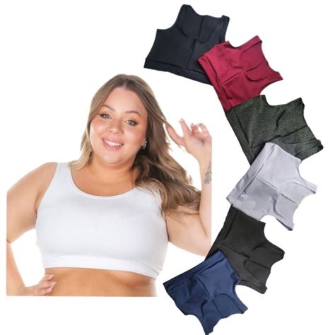 Kit 3 Top Cropeed Plus Size G1 G2 G3 G4 Faz A Boa