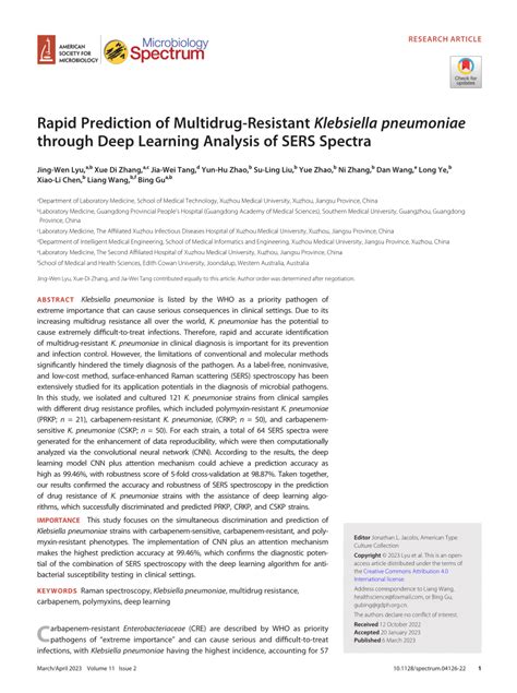 Pdf Rapid Prediction Of Multidrug Resistant Klebsiella Pneumoniae Through Deep Learning