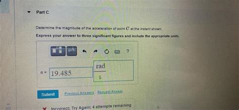 Solved Member Ab Has The Angular Velocity Wab 5 Rad S And