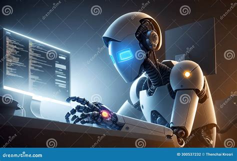Ai Cybersecurity Navigating The Threat Landscape With Robotic Defense Stock Illustration
