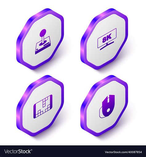 Set Isometric Joystick For Arcade Machine Vector Image