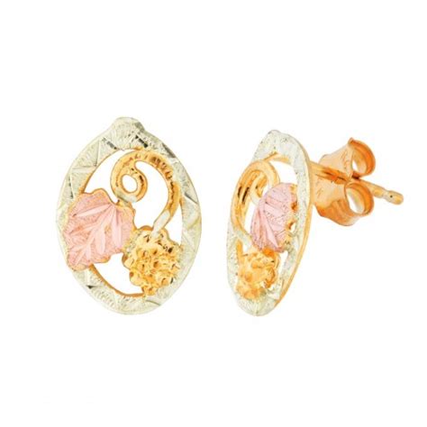 Black Hills Gold Earrings In 10k Gold And Silver