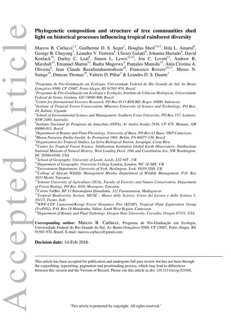 Pdf Phylogenetic Composition And Structure Of Tree Communities Shed
