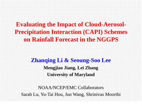 Pdf Evaluating The Impact Of Cloud Aerosol Precipitation Interaction