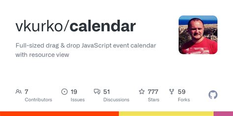 GitHub Vkurko Calendar Full Sized Drag Drop JavaScript Event Calendar With Resource View