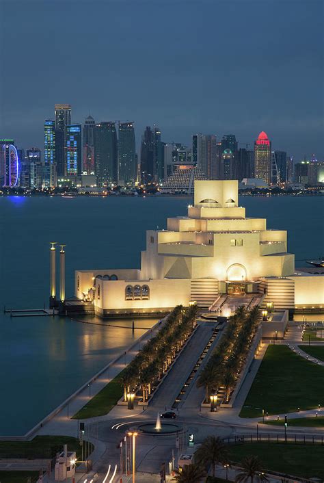 Skyline And The Museum Of Islamic Art In Doha Qatar Digital Art By