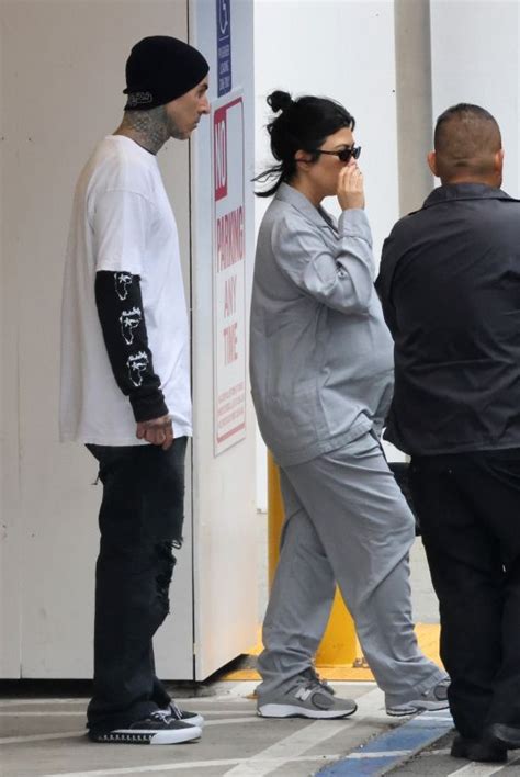 Pregnant Kourtney Kardashian And Travis Barker Leaves A Hospital In Los