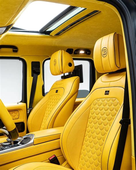 Custom Car Interior With Yellow Leather Seats