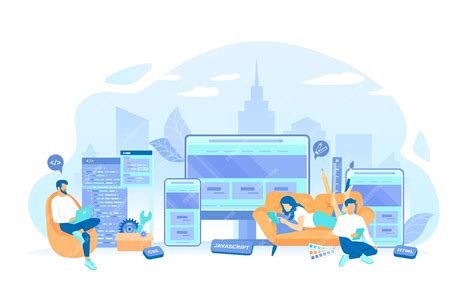 Premium Vector The Programmer Is Developing A Website Ui Ux Interface