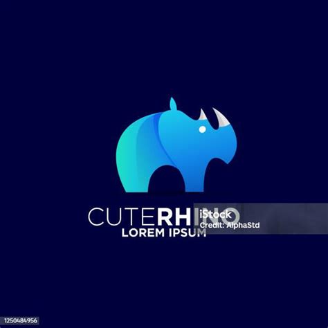 귀여운 코뿔소 기호 디자인 플랫 컬러풀 한 기호 현대 벡터 아이콘 디자인 귀여운에 대한 스톡 벡터 아트 및 기타 이미지 귀여운 기하 도형 다중 색상 Istock