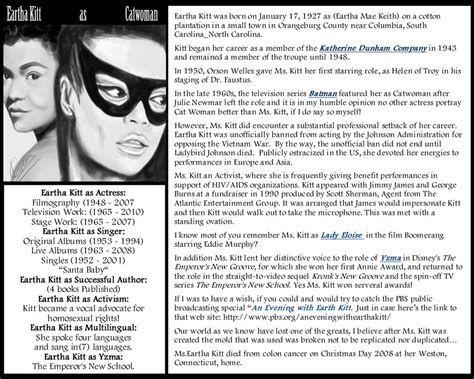 Eartha Kitt Mini Bio By Zandkfan4ever57 On Deviantart