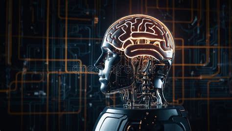 Neural Circuit And Electronic Cyber Brain Computing System Stock Illustration Illustration Of