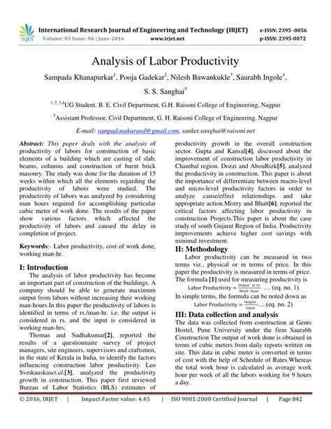 Pdf Analysis Of Labor Productivity