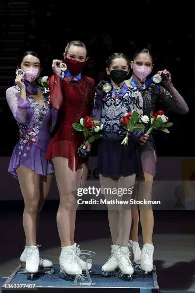 Karen Chen Mariah Bell Isabeau Levito And Gabriella Izzo Pose With News Photo Getty Images