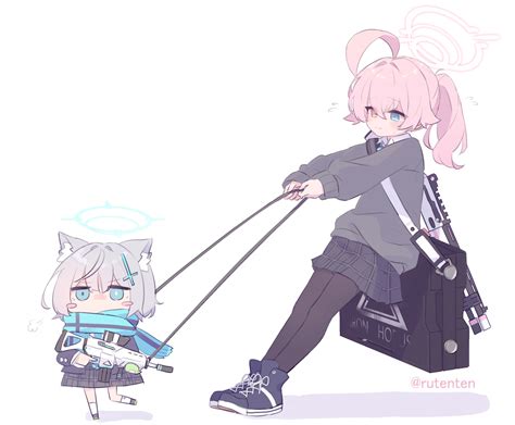 Shiroko And Hoshino Blue Archive Drawn By Ruten Onakasukusuku Danbooru