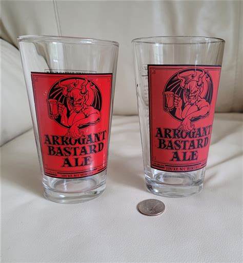 Arrogant Bastard Ale Tow Beer Drinking Glasses Kitchen Accessories And