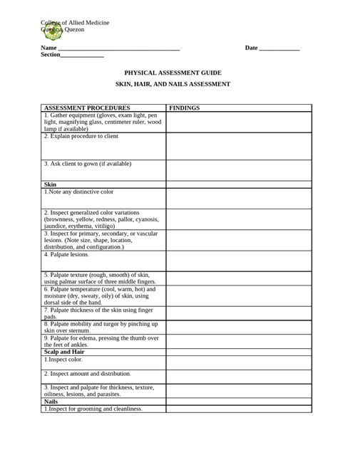 Compilation Of Physical Assessment Guide Pdf