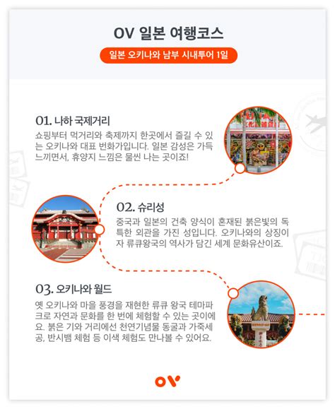 일본 오키나와 여행 코스 남부 나하 시내투어 1일