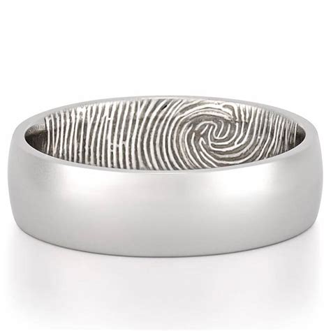 Fingerprint Mens Wedding Band