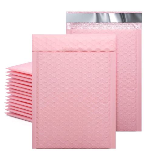 65x10 Soft Pink Bubble Mailer 10ct Sobre Burbuja Tarjetas Creativas
